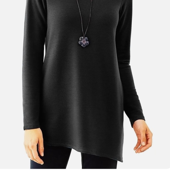 J. Jill | Tops | J Jill Pure Jill Top Black Angle Hem Tencel Long Tunic ...